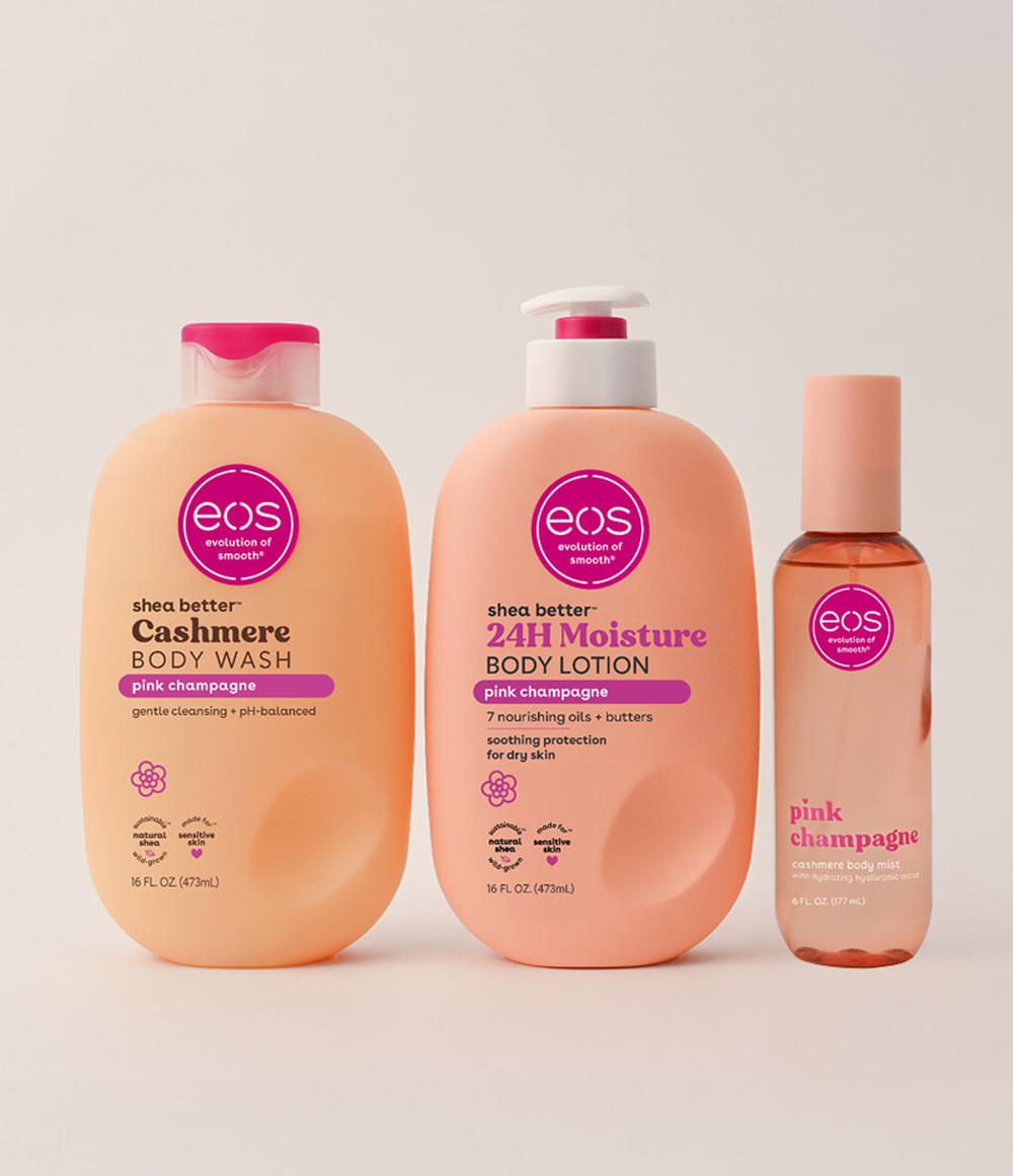 eos Pink Champagne Set | Body Lotion, Mist & Body Wash