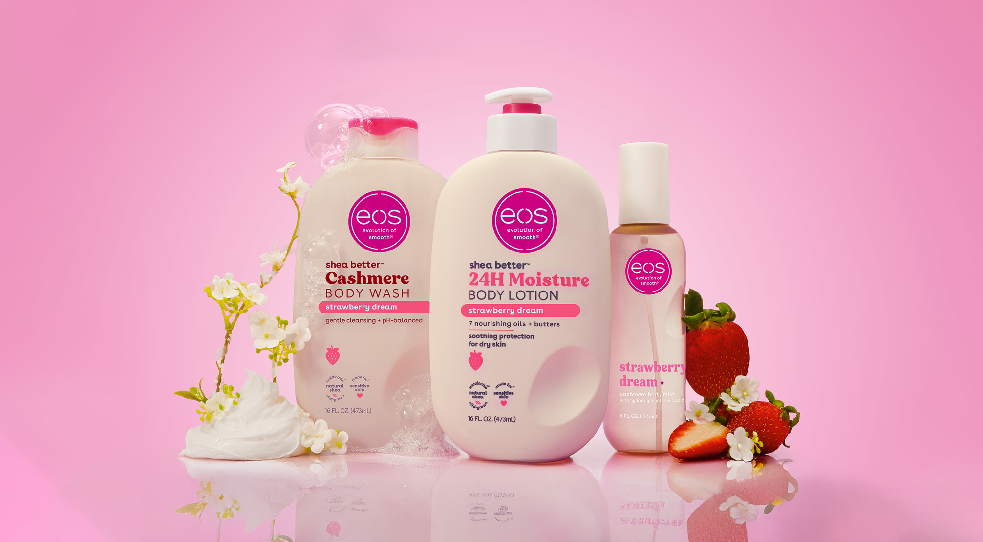 Strawberry Lotion | Shea Better Strawberry Dream Body Lotion by eos